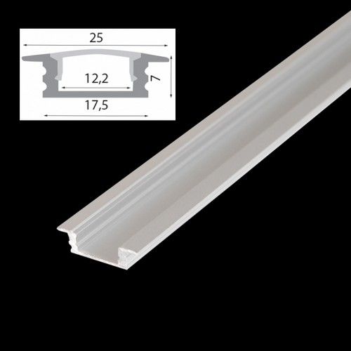 1m Recessed Aluminium Profile No COVER – Riboni
